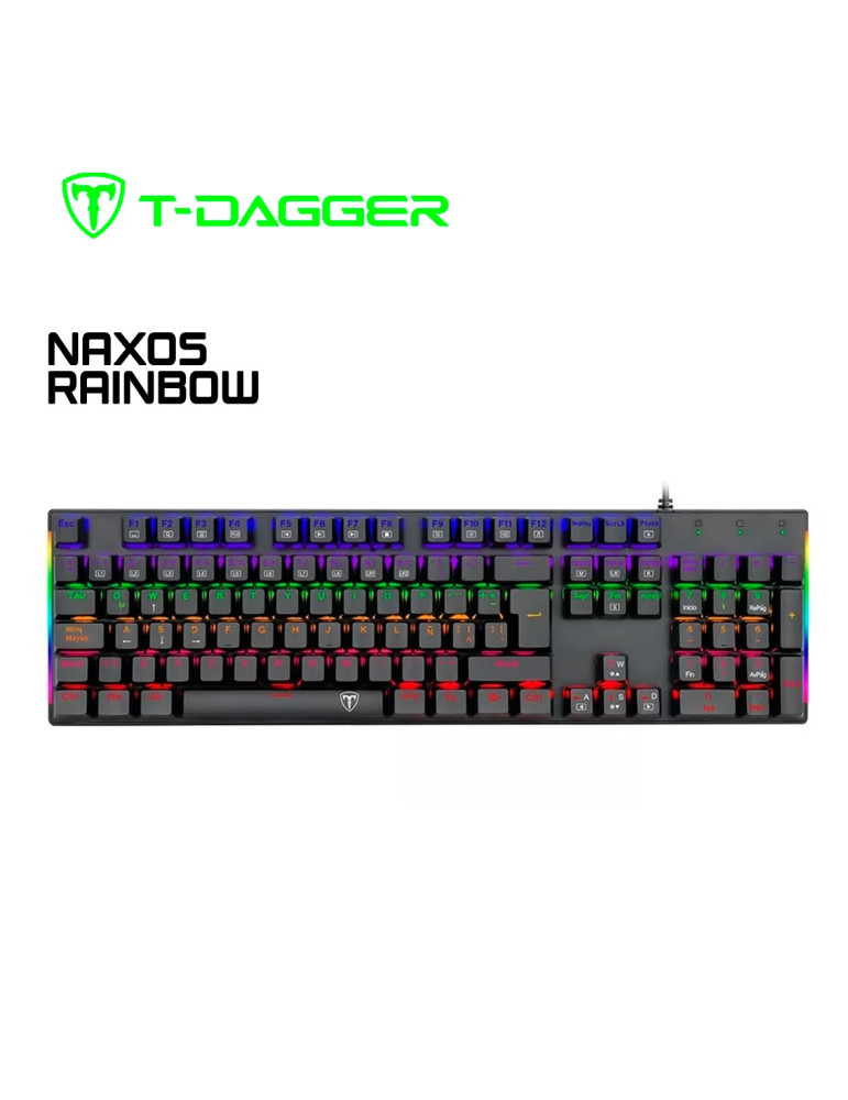 TECLADO GAMING T-DAGGER NAXOS RAINBOW RGB SWITCH BLUE