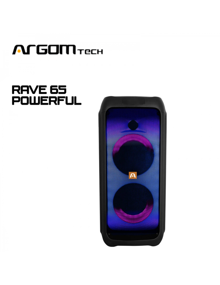 PARLANTE BLUETOOTH ARGOMTECH RAVE 65 POWERFUL BASS ( ARG-SP-4065BK ) BLACK