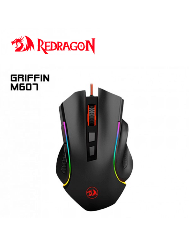 Mouse Gaming Redragon Griffin ( M607 ) 7200 Dpi Black Rgb