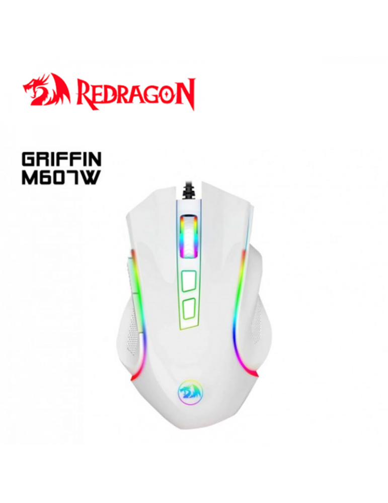 Mouse Gaming Redragon Griffin ( M607W ) 7200 Dpi White Rgb