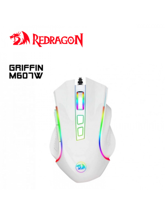 Mouse Gaming Redragon Griffin ( M607W ) 7200 Dpi White Rgb