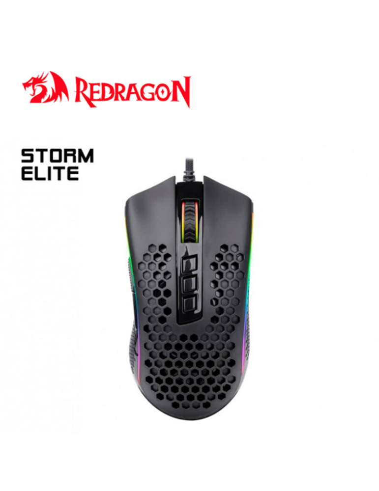Mouse Gaming Redragon Storm Elite Black (M988-RGB) 16000 Dpi Rgb